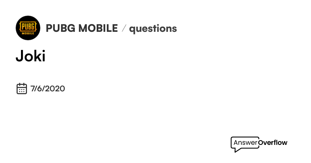 @Joki - PUBG MOBILE