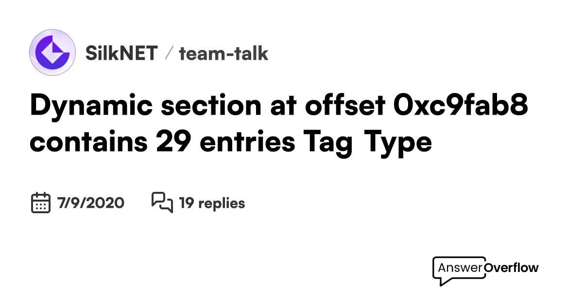 Dynamic section at offset 0xc9fab8 contains 29 entries: Tag Type Name/Value 0x0000000000000001 ...