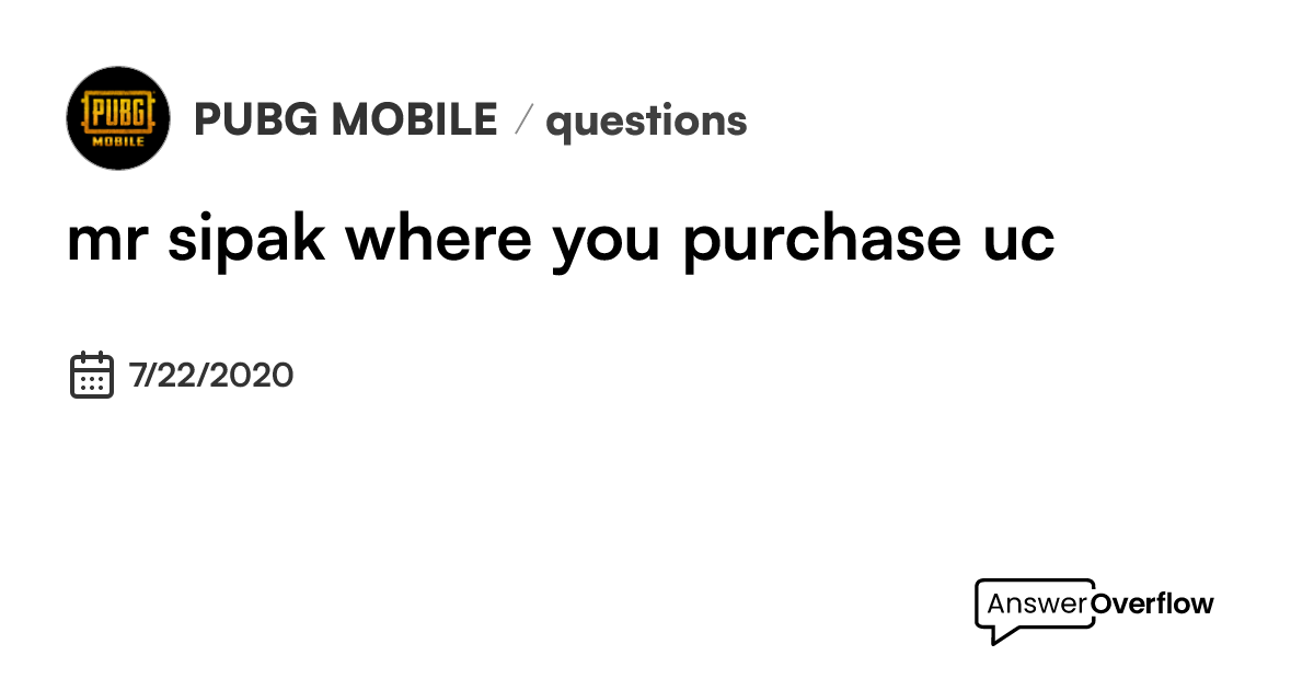 @mr sipak where you purchase uc - PUBG MOBILE