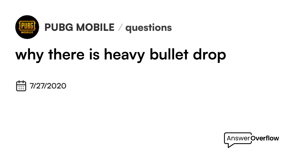 why there is heavy bullet drop :/ - PUBG MOBILE