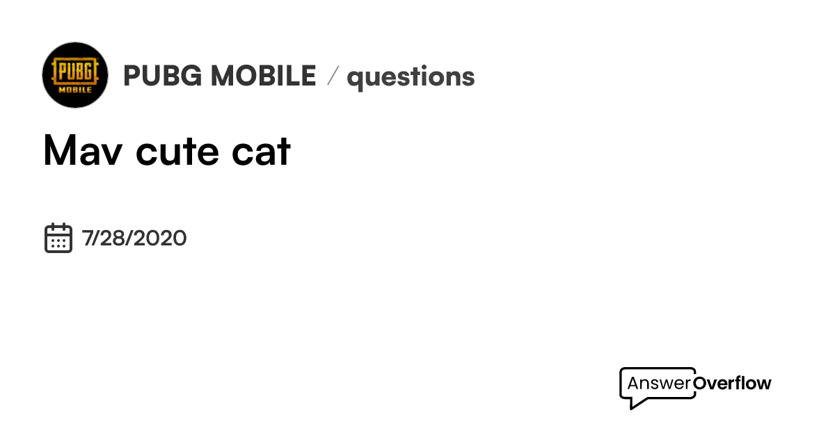 @Mav cute cat - PUBG MOBILE