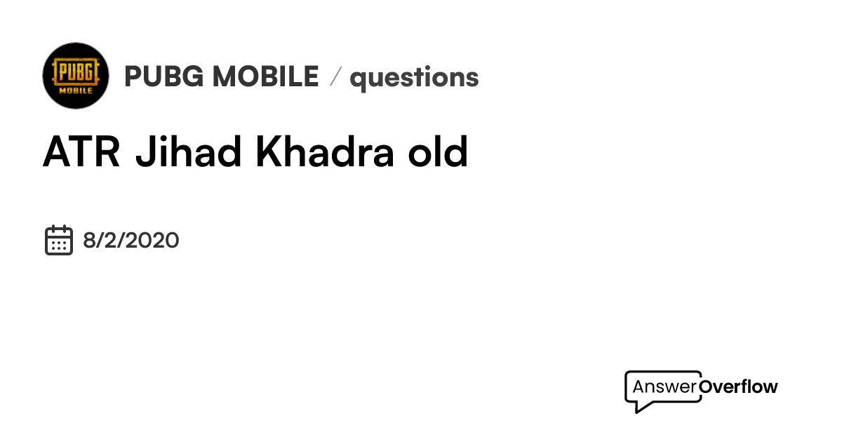 ATR 』Jihad Khadra #old - PUBG MOBILE