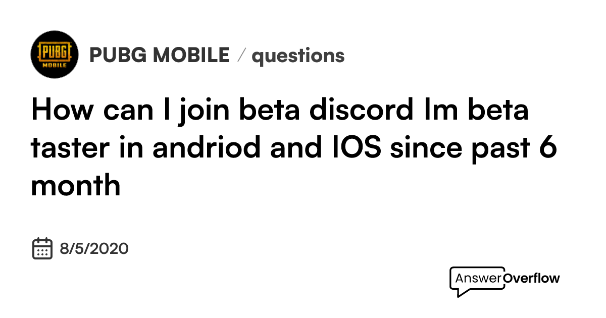 How can I join beta discord? I'm beta taster in andriod and IOS since ...