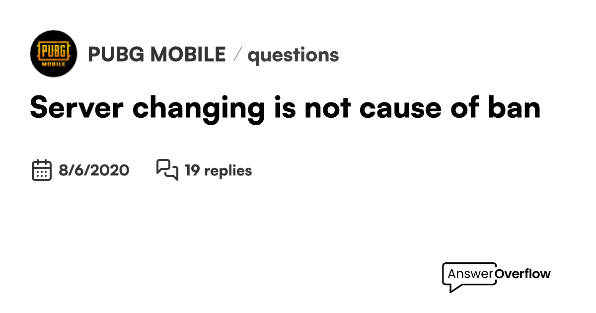 Server changing is not cause of ban - PUBG MOBILE