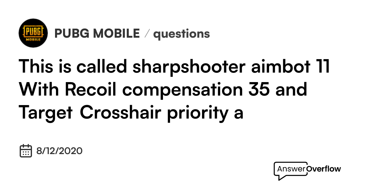 This is called sharpshooter aimbot 1.1 With Recoil compensation 3.5 and Target Crosshair ...