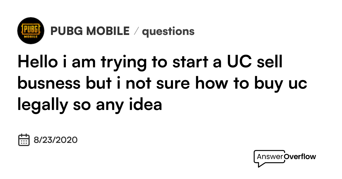 Hello, i am trying to start a UC sell busness but i not sure how to buy ...