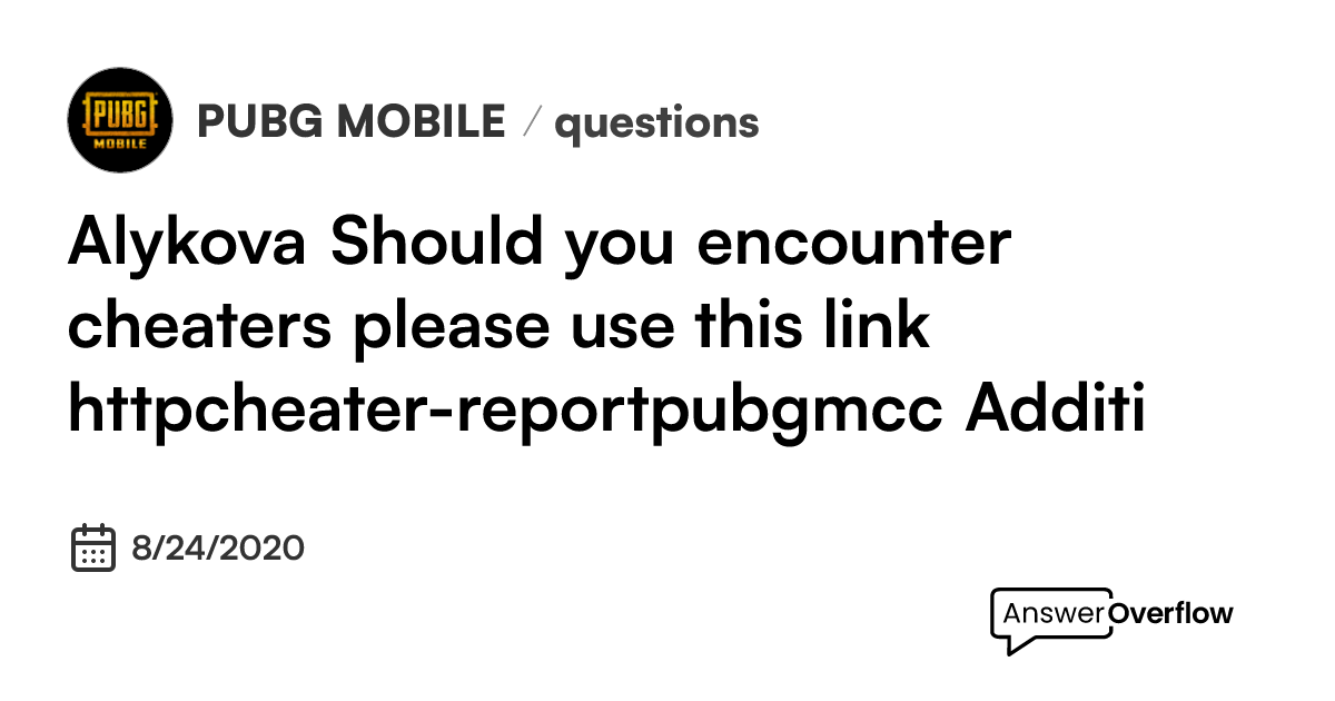 @Alykova Should you encounter cheaters please use this link. http ...