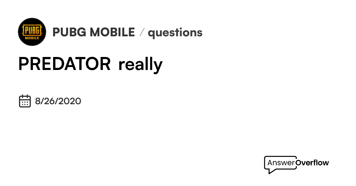 @PREDATOR really - PUBG MOBILE