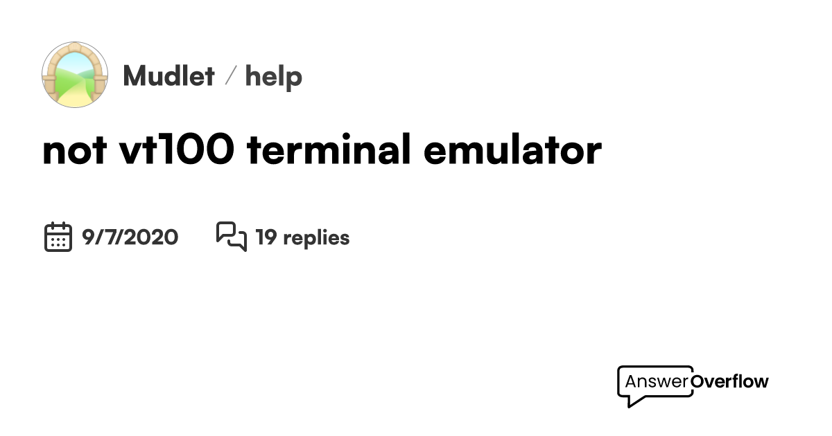 not vt100 terminal emulator - Mudlet