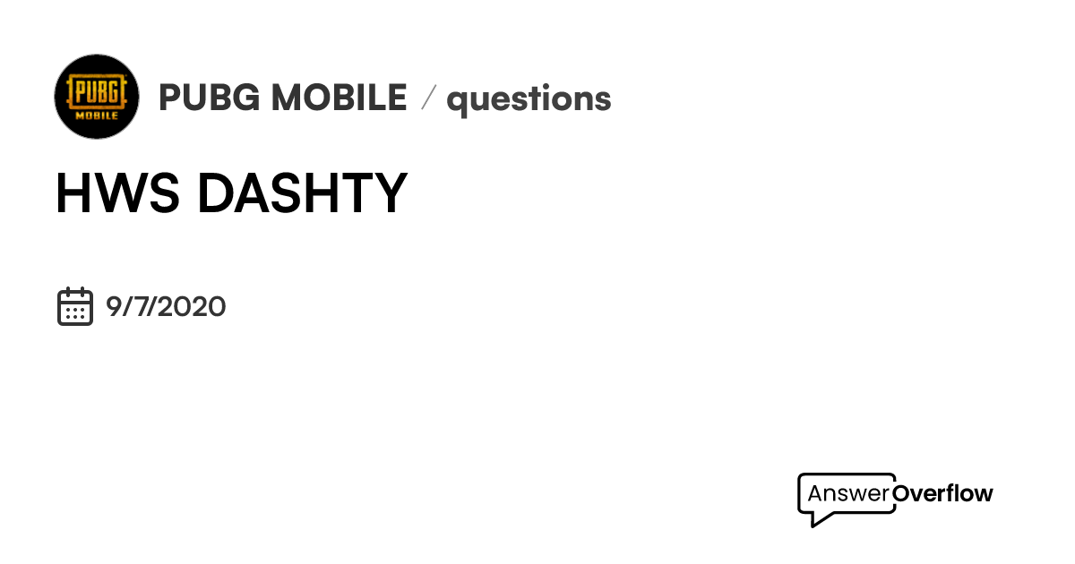 @HWS ・ DASHTY: - PUBG MOBILE