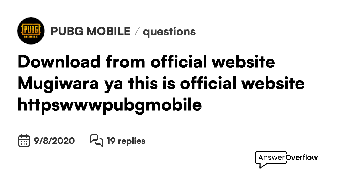 > Download from official website @Mugiwara ya👒 this is official website https://www.pubgmobile ...