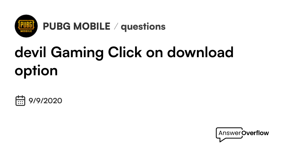 @devil Gaming Click on download option - PUBG MOBILE