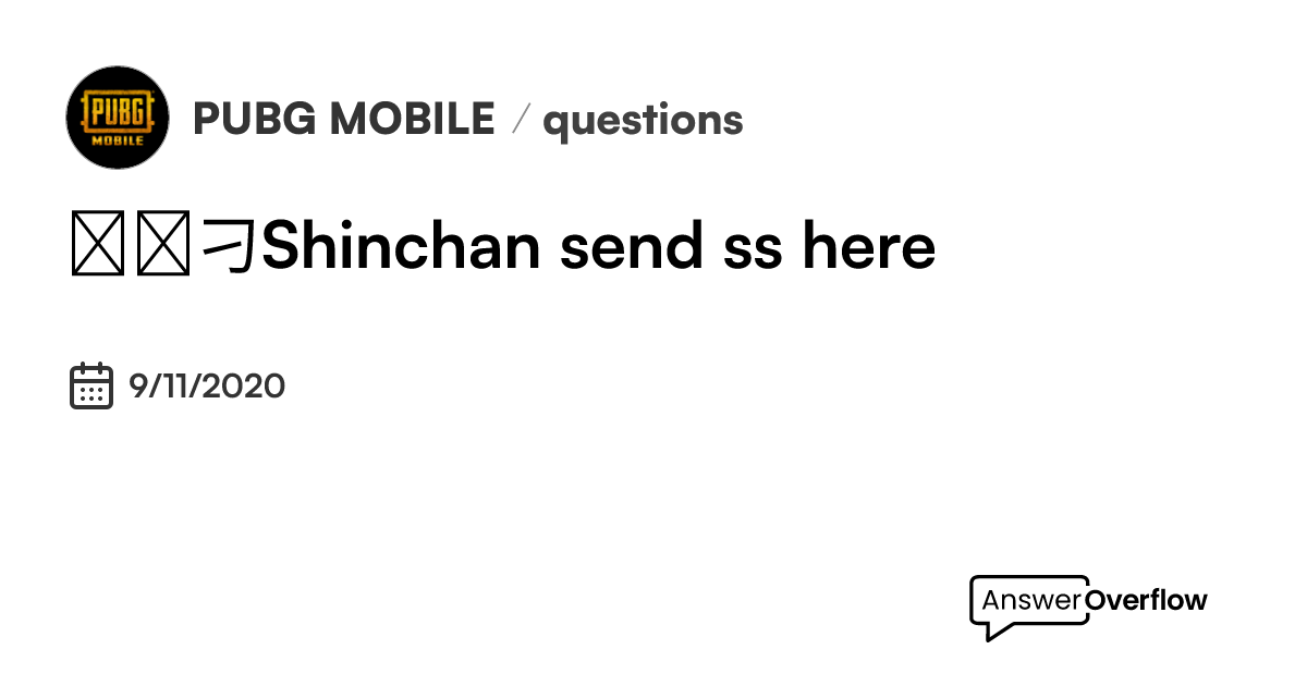 @ᎳᏟ刁Shinchan send ss here - PUBG MOBILE
