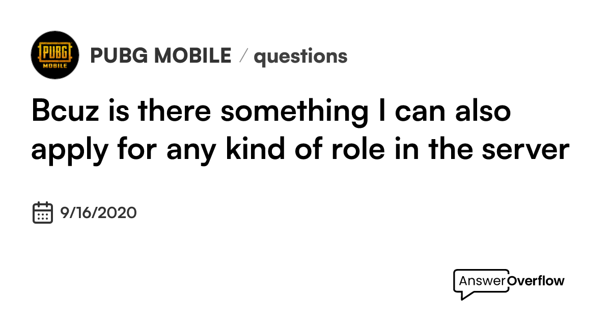 Bcuz is there something I can also apply for any kind of role in the ...