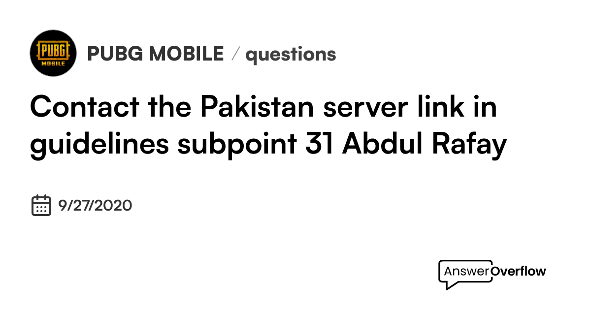 Contact the Pakistan server, link in #guidelines subpoint 3.1 @Abdul ...