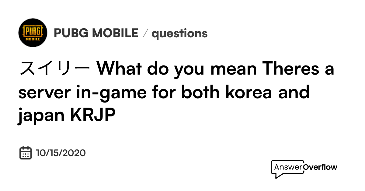 @スイリー What do you mean? There's a server in-game for both korea and ...