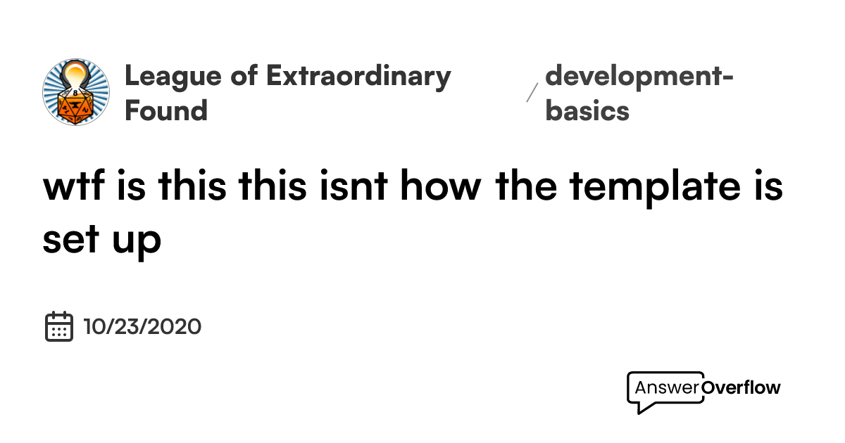 wtf is this this isn't how the template is set up - League of ...