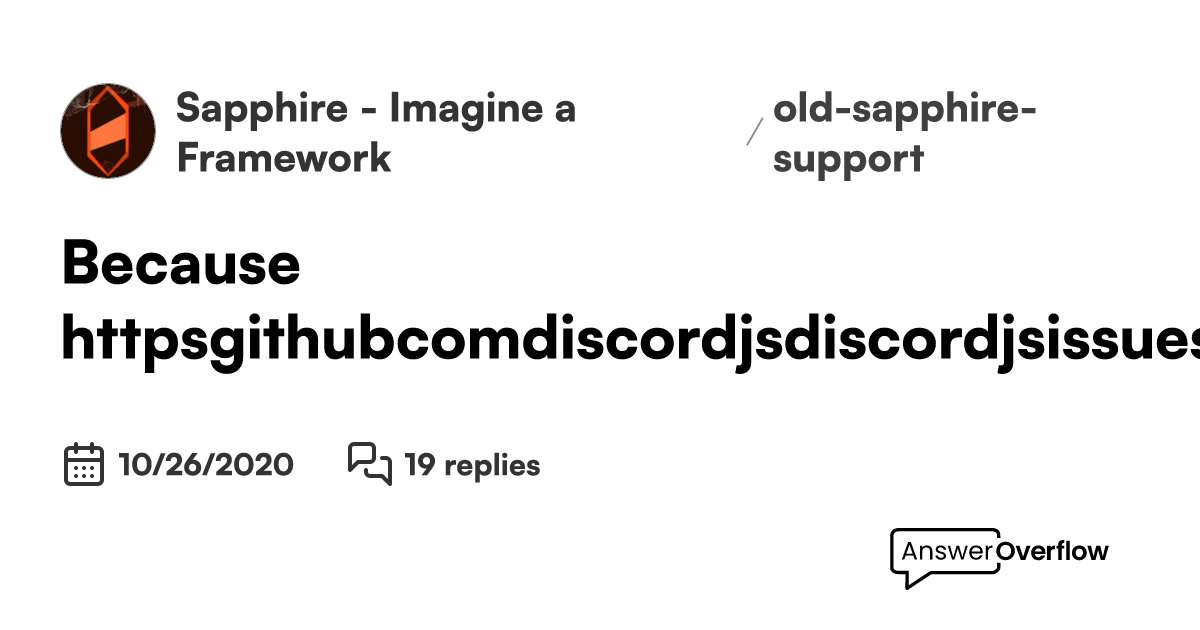 Because: - Sapphire - Imagine a Framework
