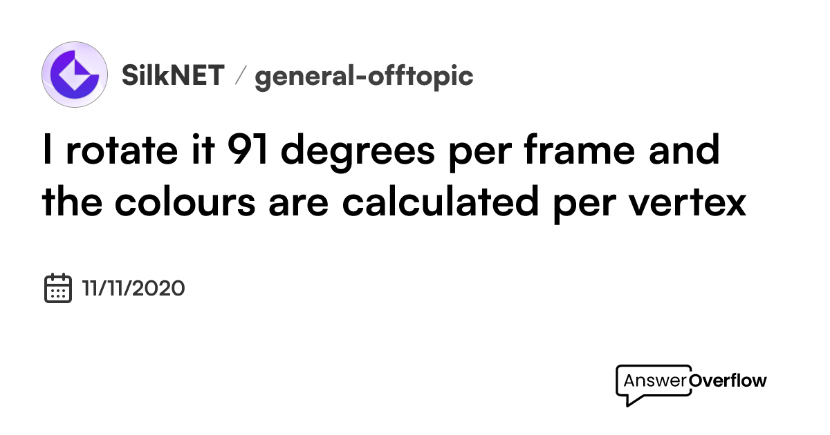 I rotate it 91 degrees per frame, and the colours are calculated per ...