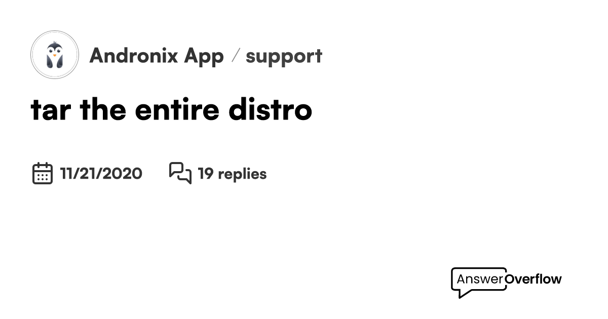 tar the entire distro - Andronix App