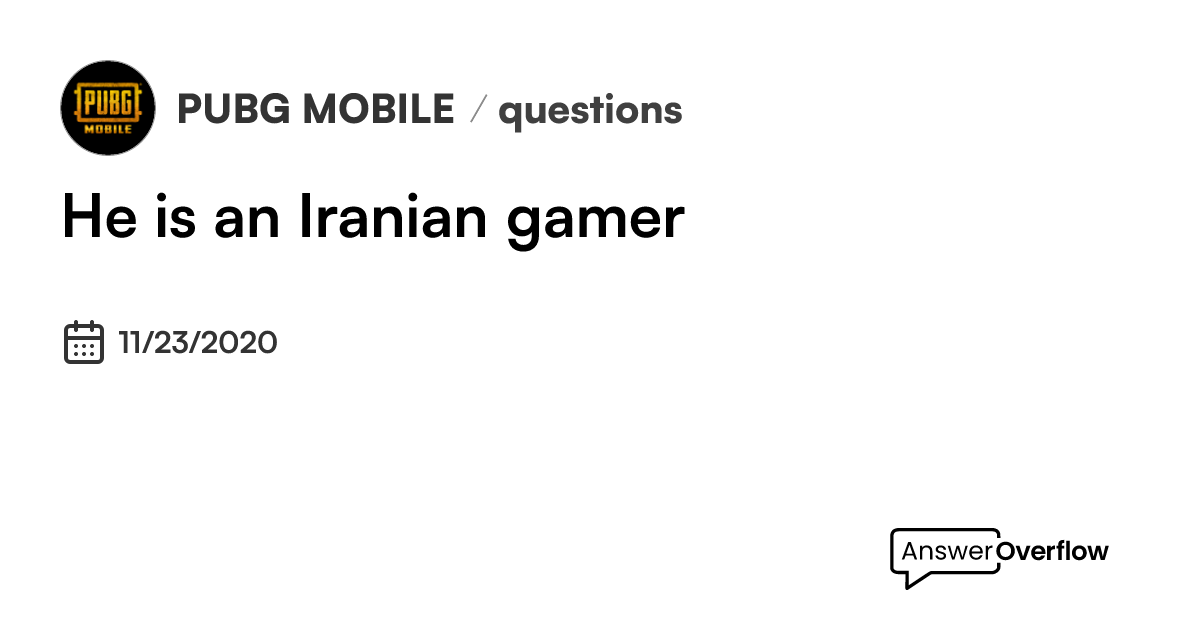 He is an Iranian gamer - PUBG MOBILE