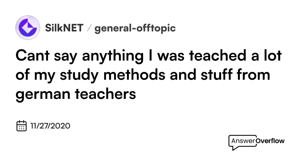 Can't say anything I was teached a lot of my study methods and stuff ...