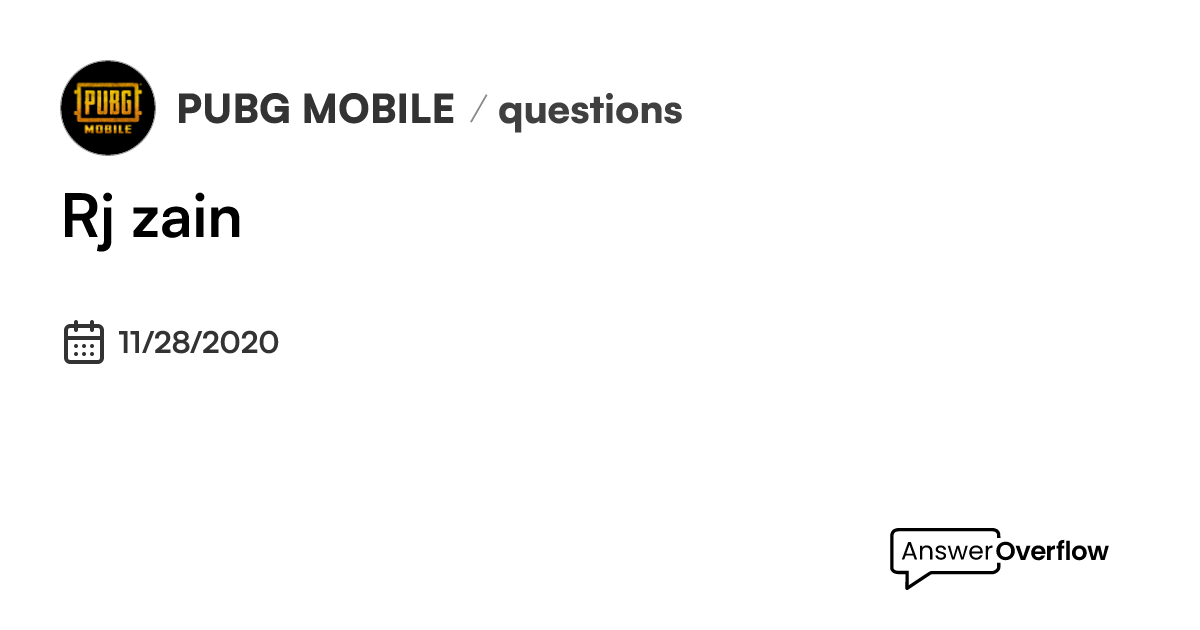 Rj zain - PUBG MOBILE