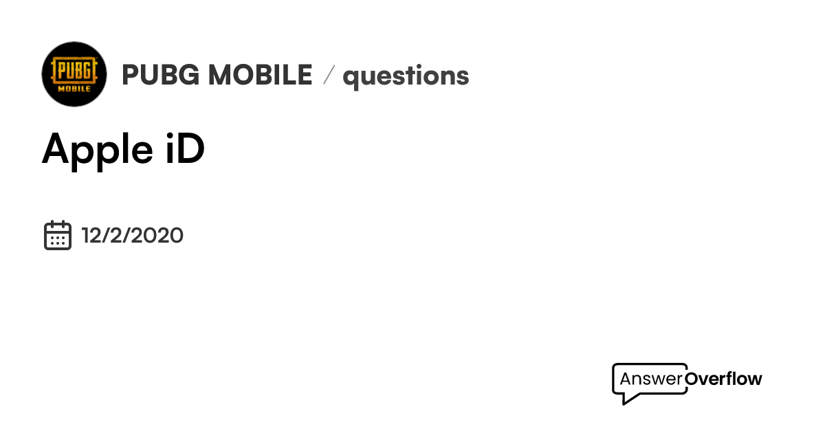 Apple iD - PUBG MOBILE