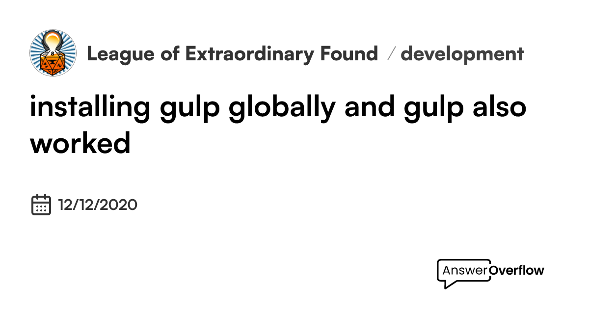 installing gulp globally and `gulp` also worked - League of Extraordinary FoundryVTT Developers