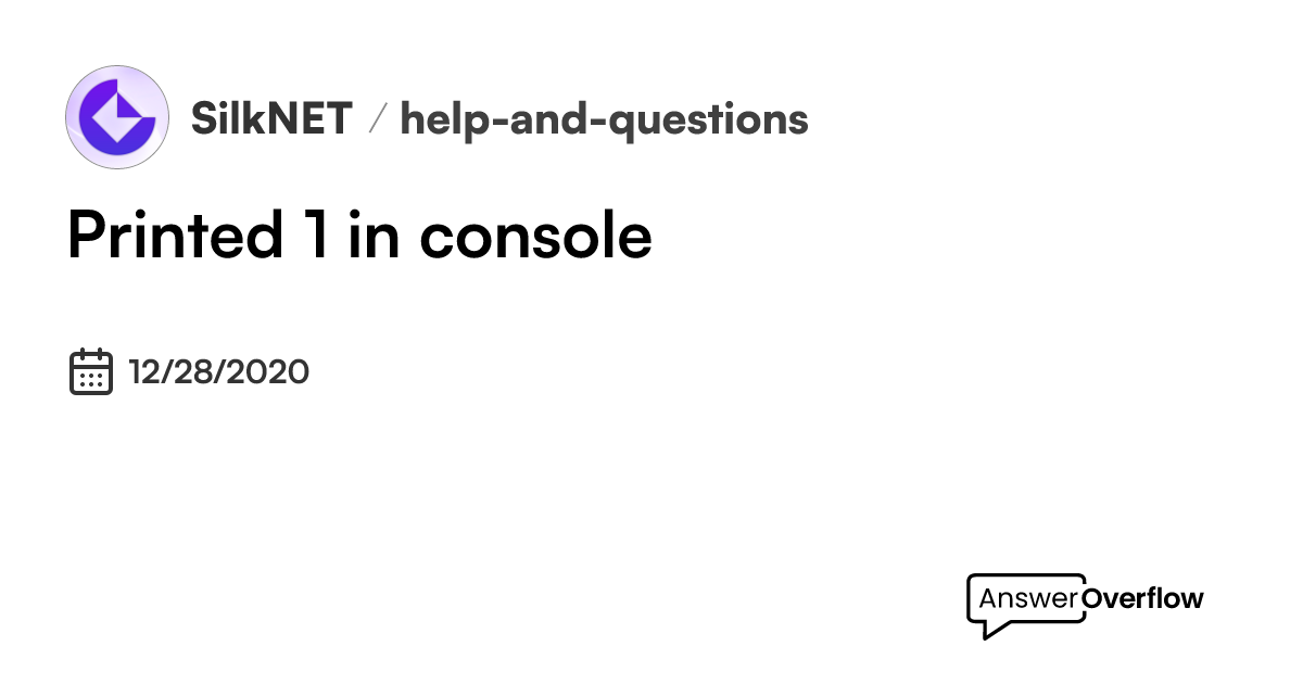 Printed `1` in console - Silk.NET