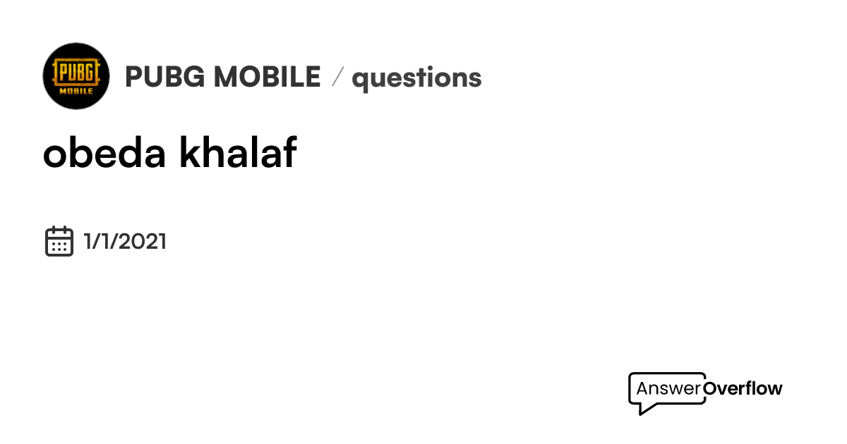 @obeda khalaf: - PUBG MOBILE