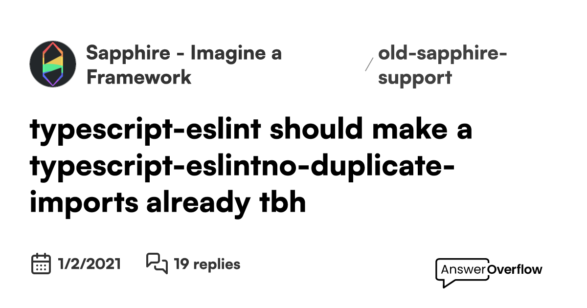 Typescript Eslint Should Make A Typescript Eslintno Duplicate
