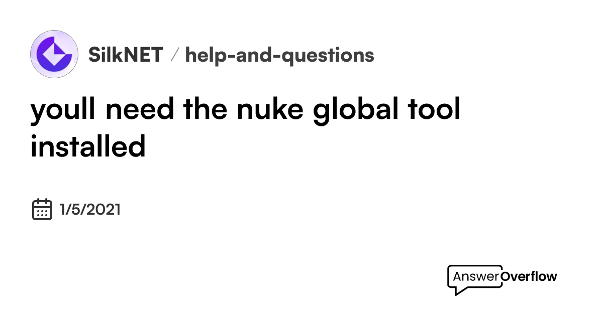 you'll need the nuke global tool installed - Silk.NET