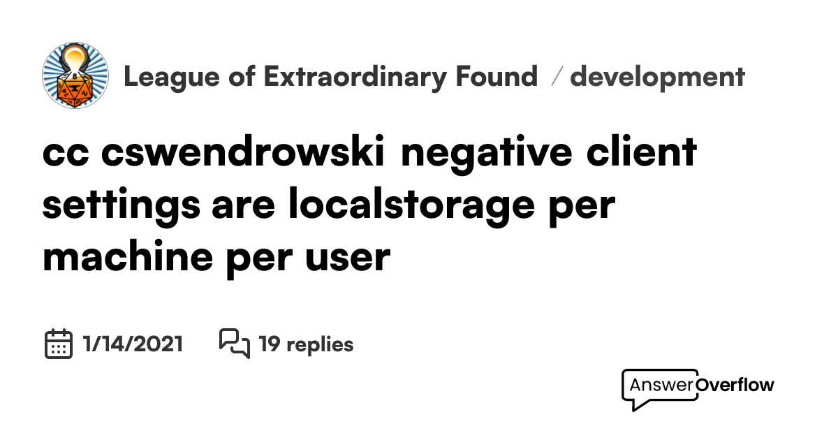 cc @cswendrowski negative, client settings are localstorage per machine ...