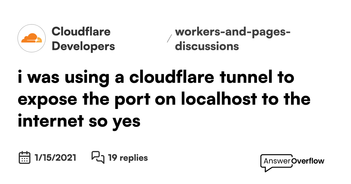 i was using a cloudflare tunnel to expose the port on localhost to the internet so yes ...
