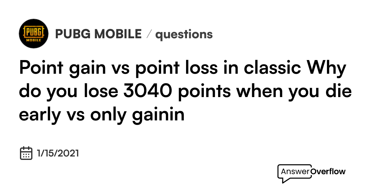Point gain vs point loss in classic. Why do you lose 30/40 points when ...