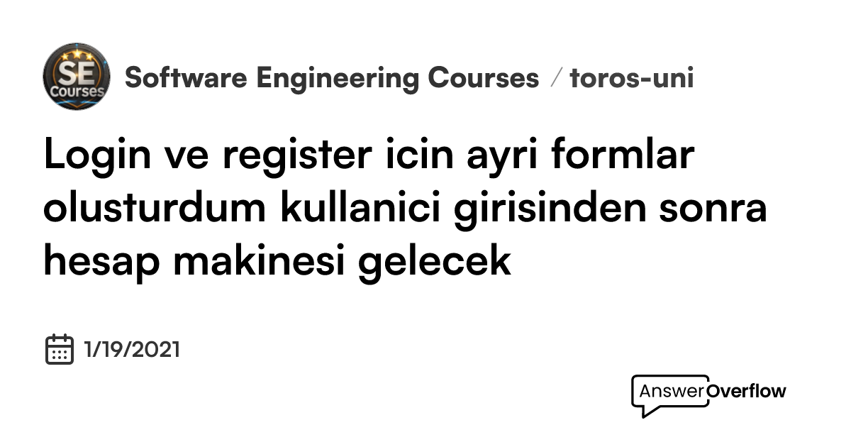 Login ve register icin ayri formlar olusturdum kullanici girisinden ...