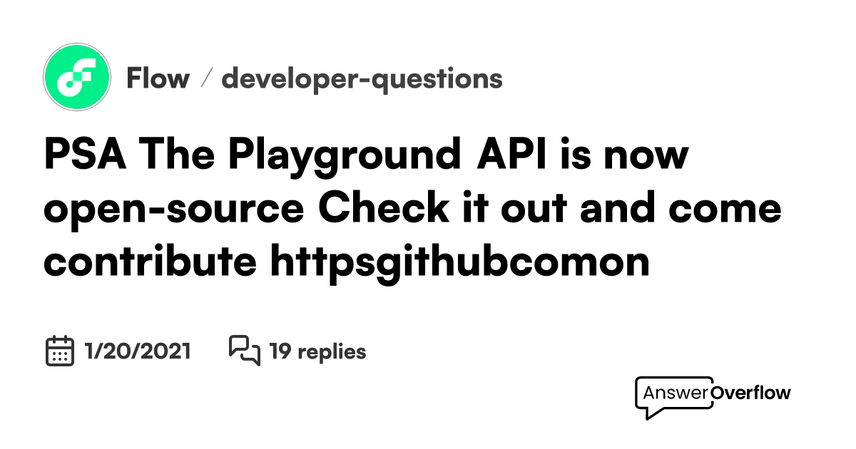 PSA: The Playground API is now open-source! Check it out and come contribute: https://github.com ...