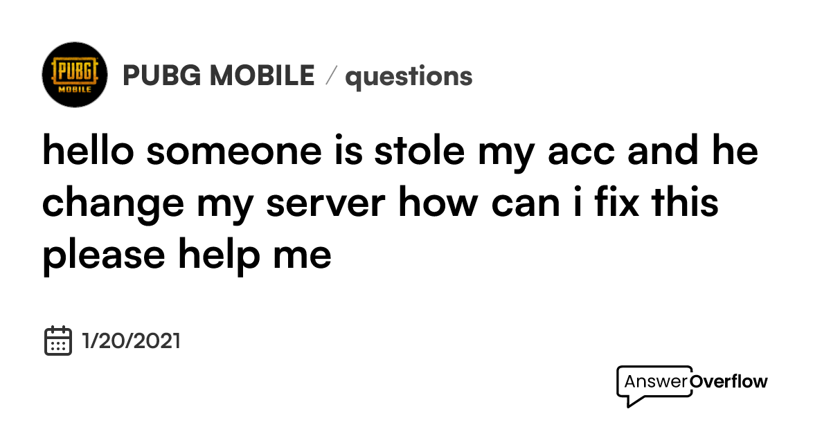 hello someone is stole my acc and he change my server how can i fix ...