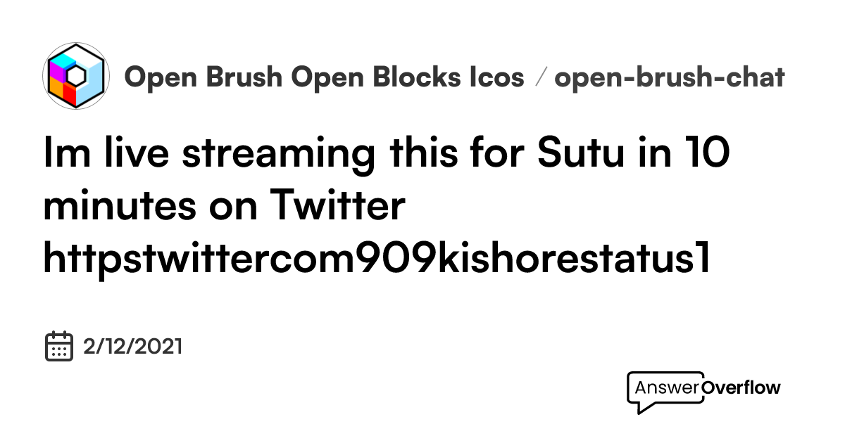 I’m live streaming this for Sutu in 10 minutes on Twitter! https ...