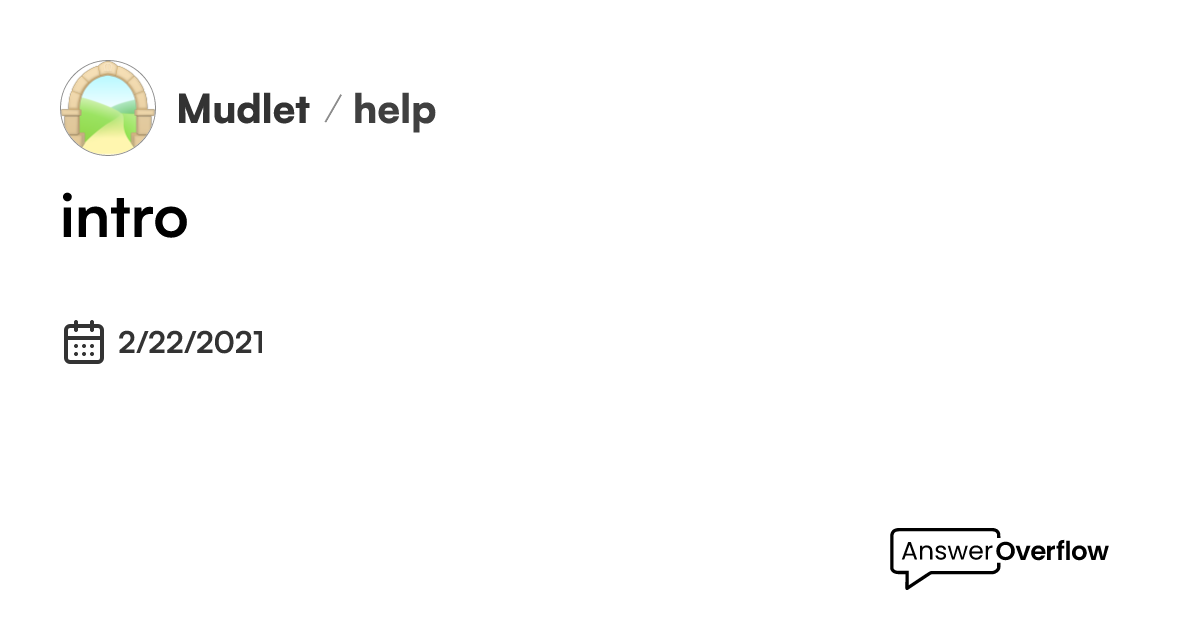 !intro - Mudlet