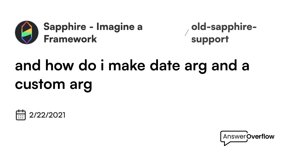 and how do i make date arg and a custom arg - Sapphire - Imagine a ...