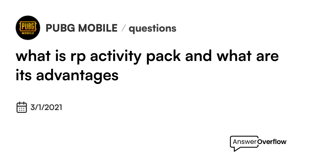 what is rp activity pack and what are its advantages? - PUBG MOBILE