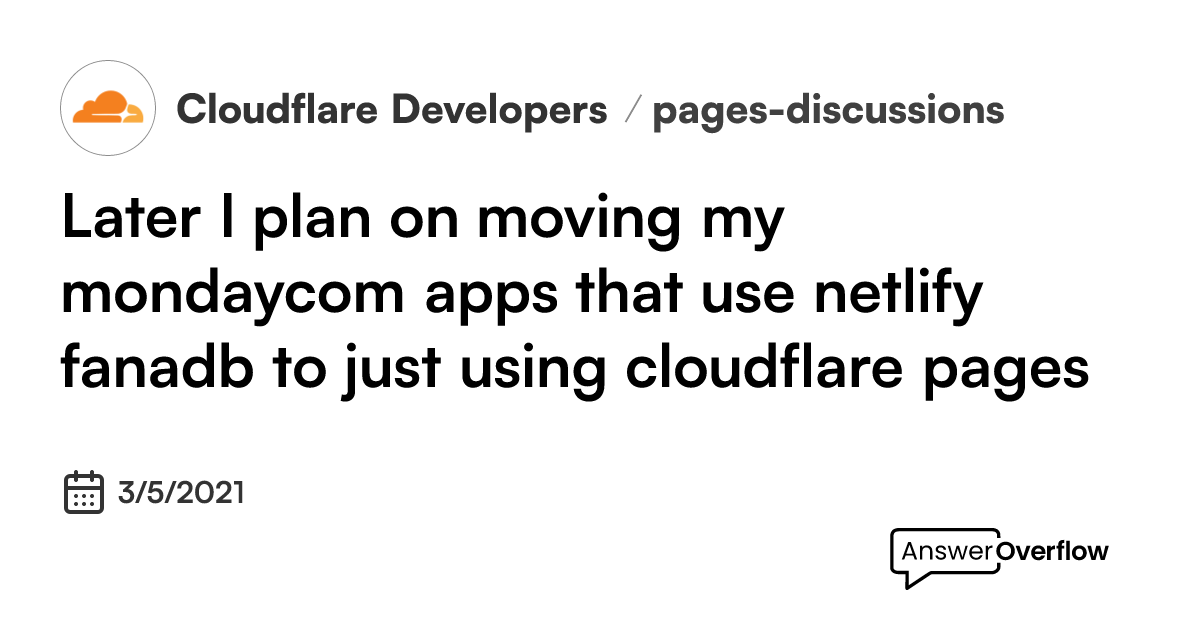 Later I plan on moving my monday.com apps that use netlify + fanadb to ...