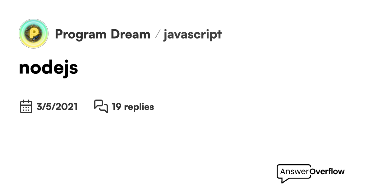 nodejs - Program Dream