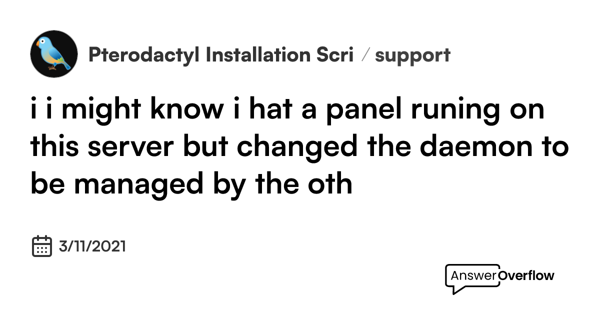 i i might know. i hat a panel runing on this server but changed the ...