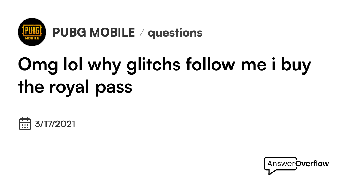 Omg lol why glitchs follow me i buy the royal pass - PUBG MOBILE