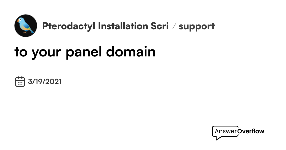 to your panel domain - Pterodactyl Installation Script