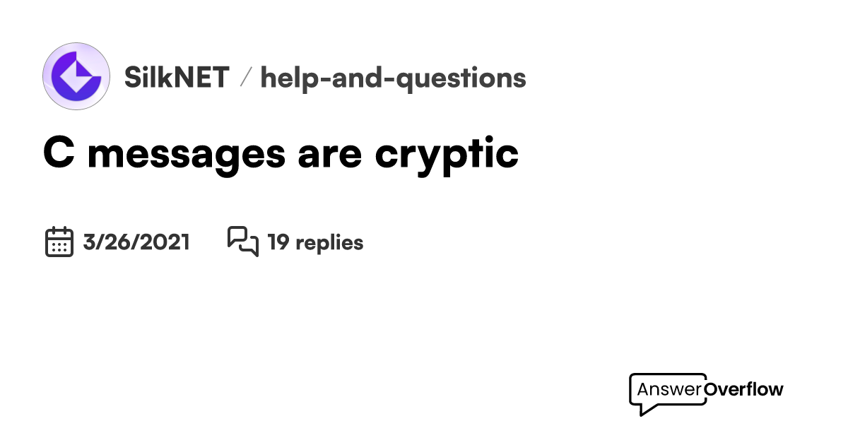 C++ messages are cryptic - Silk.NET