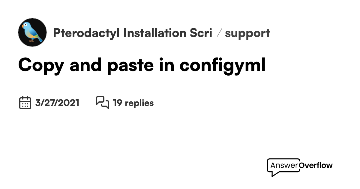 Copy and paste in config.yml - Pterodactyl Installation Script